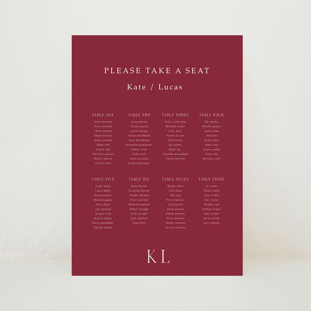 Calm - Seating Chart – Sea and Paper Creative Studio