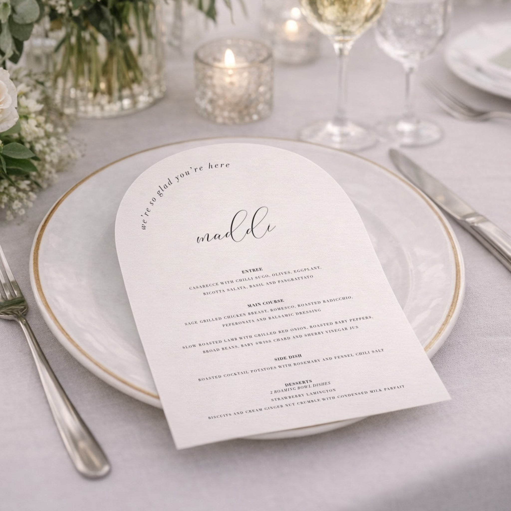 Luna - 120x180mm Printed Menus