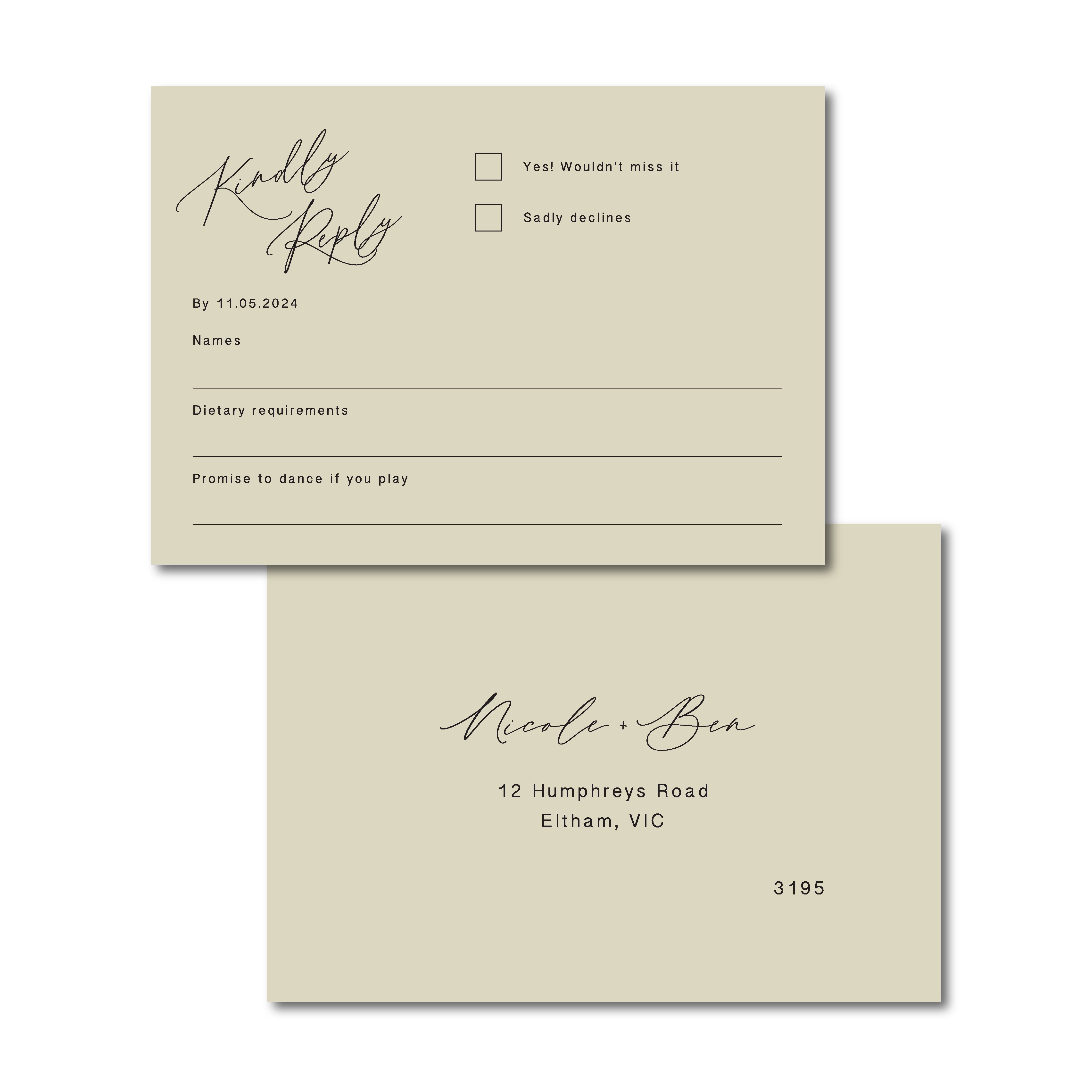 Cheer - RSVP Card – Sea and Paper Creative Studio