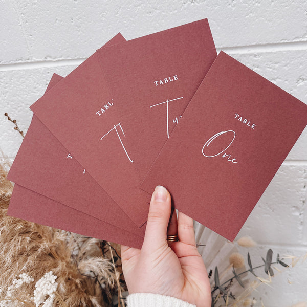 Table Numbers – Sea and Paper Creative Studio