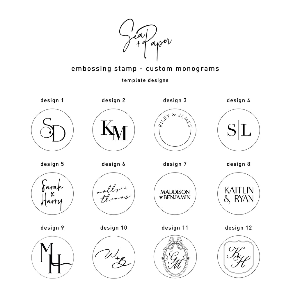 Custom Monogram Embossing Stamp