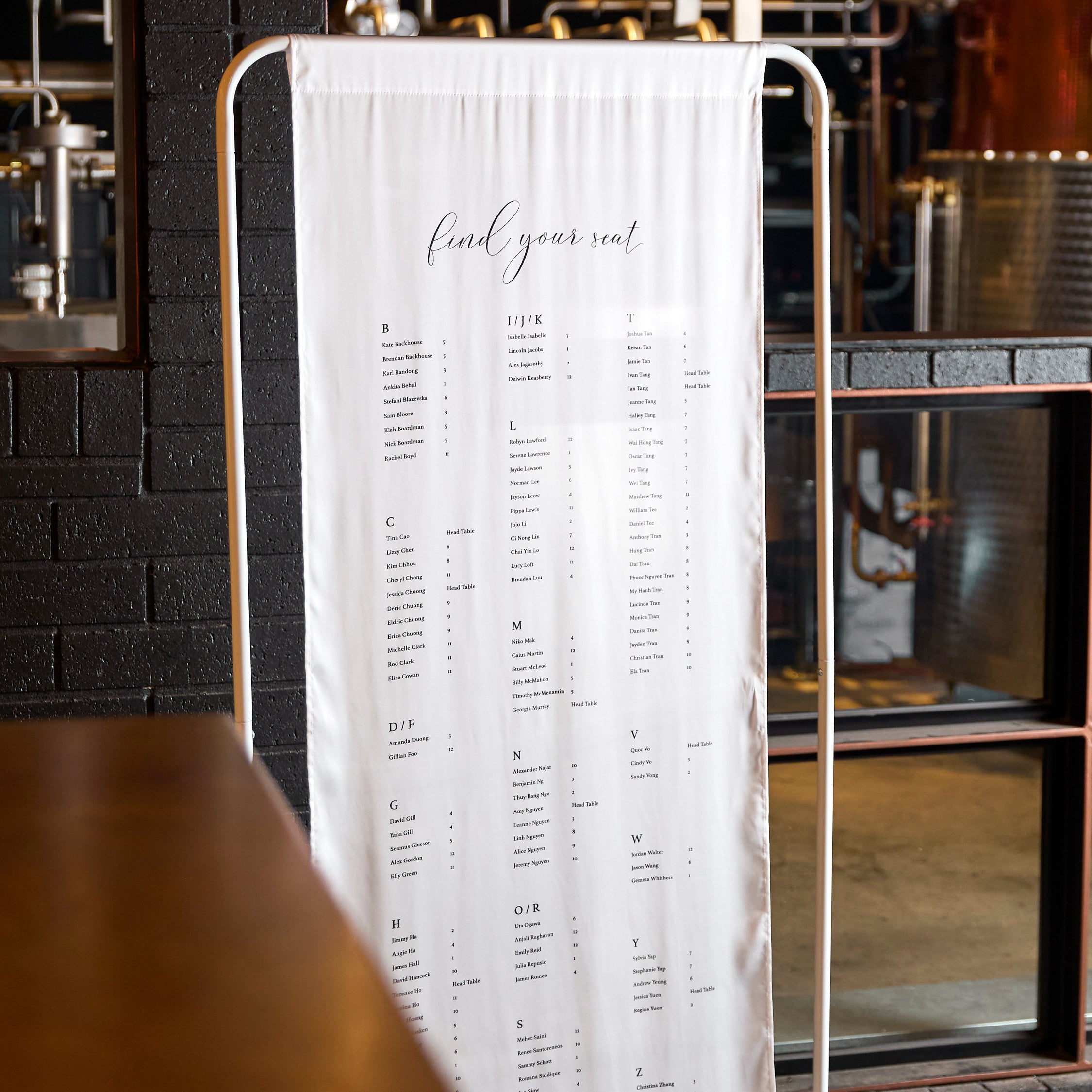 Fabric Seating Chart – Sea and Paper Creative Studio