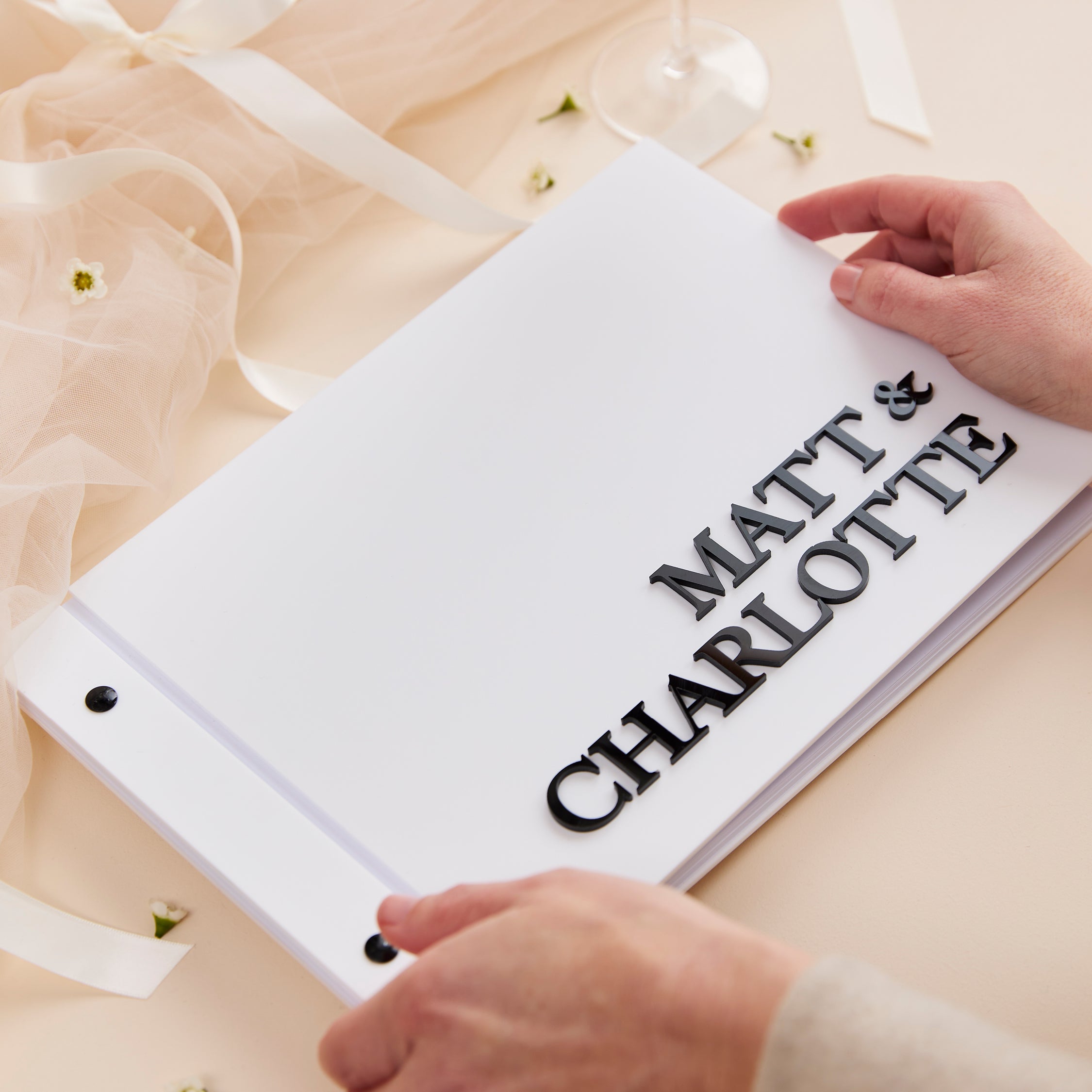 Large Custom Acrylic Guestbook – Sea and Paper Creative Studio