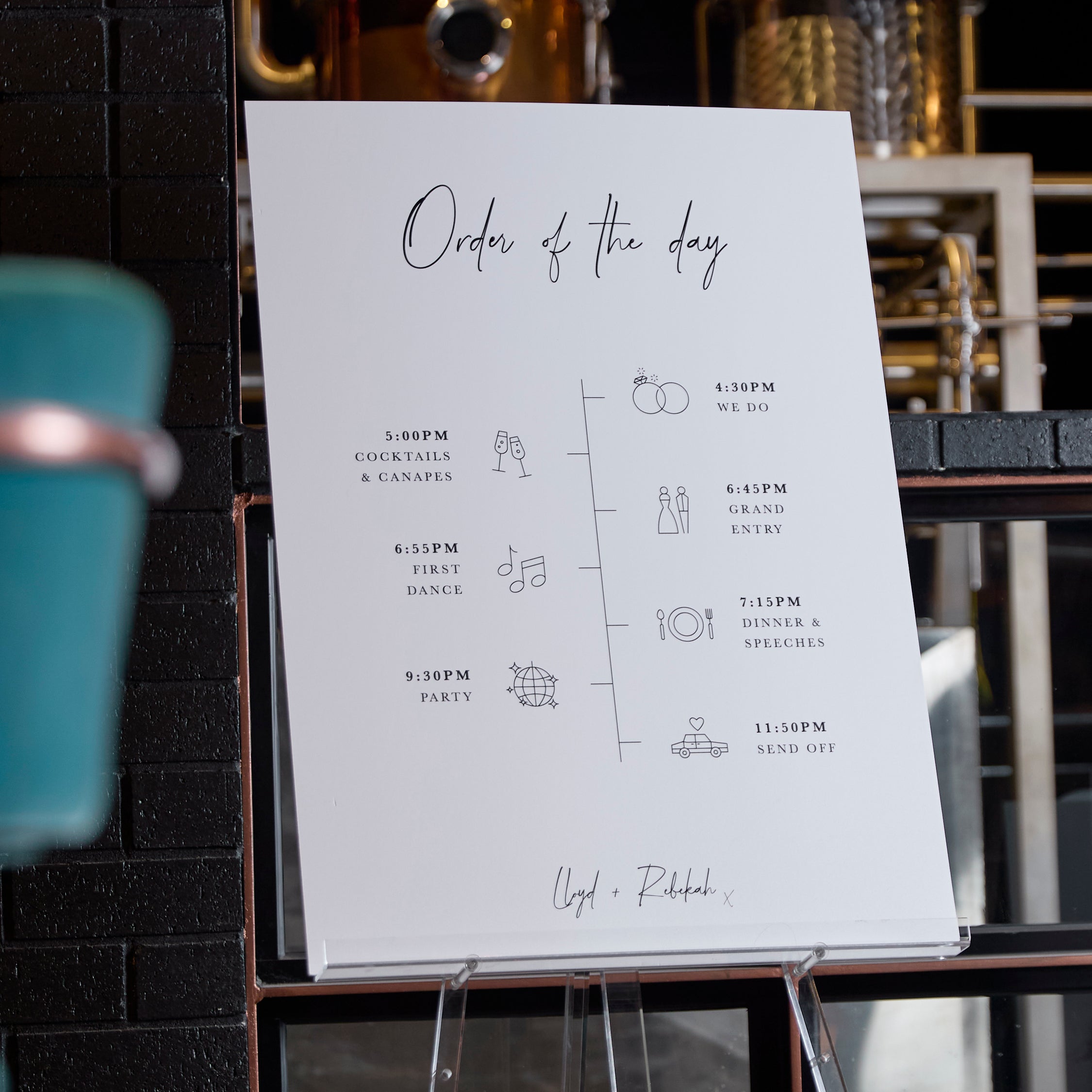 Order Of Events Sign – Sea and Paper Creative Studio