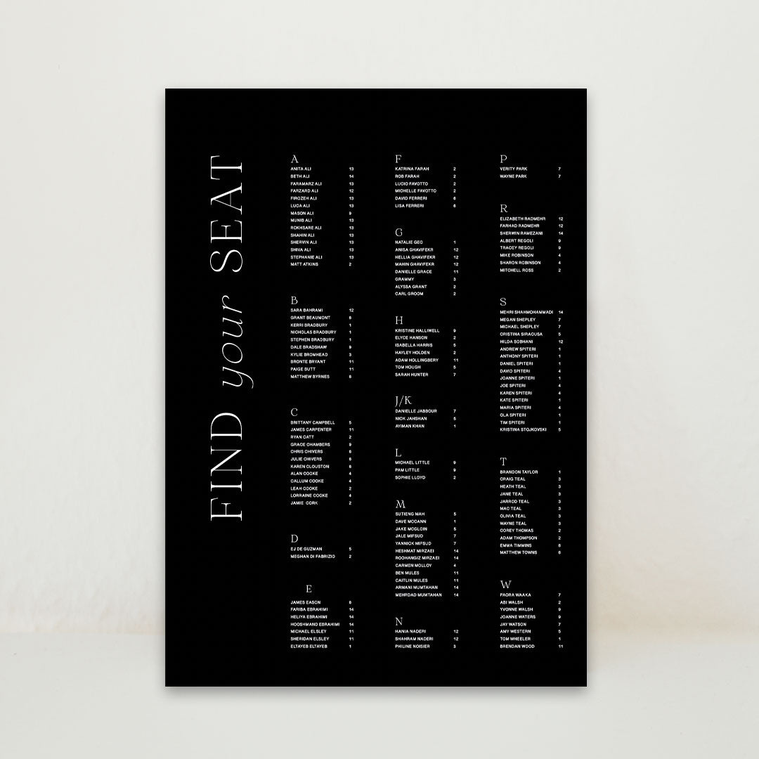 Kindred - Seating Chart – Sea and Paper Creative Studio