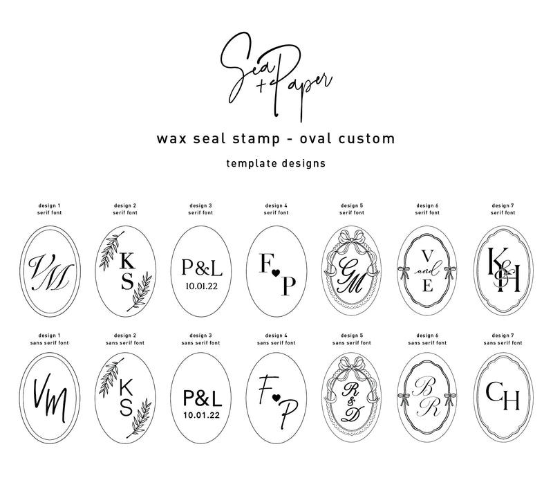 Oval - Custom Wax Seal Stamp – Sea and Paper Creative Studio