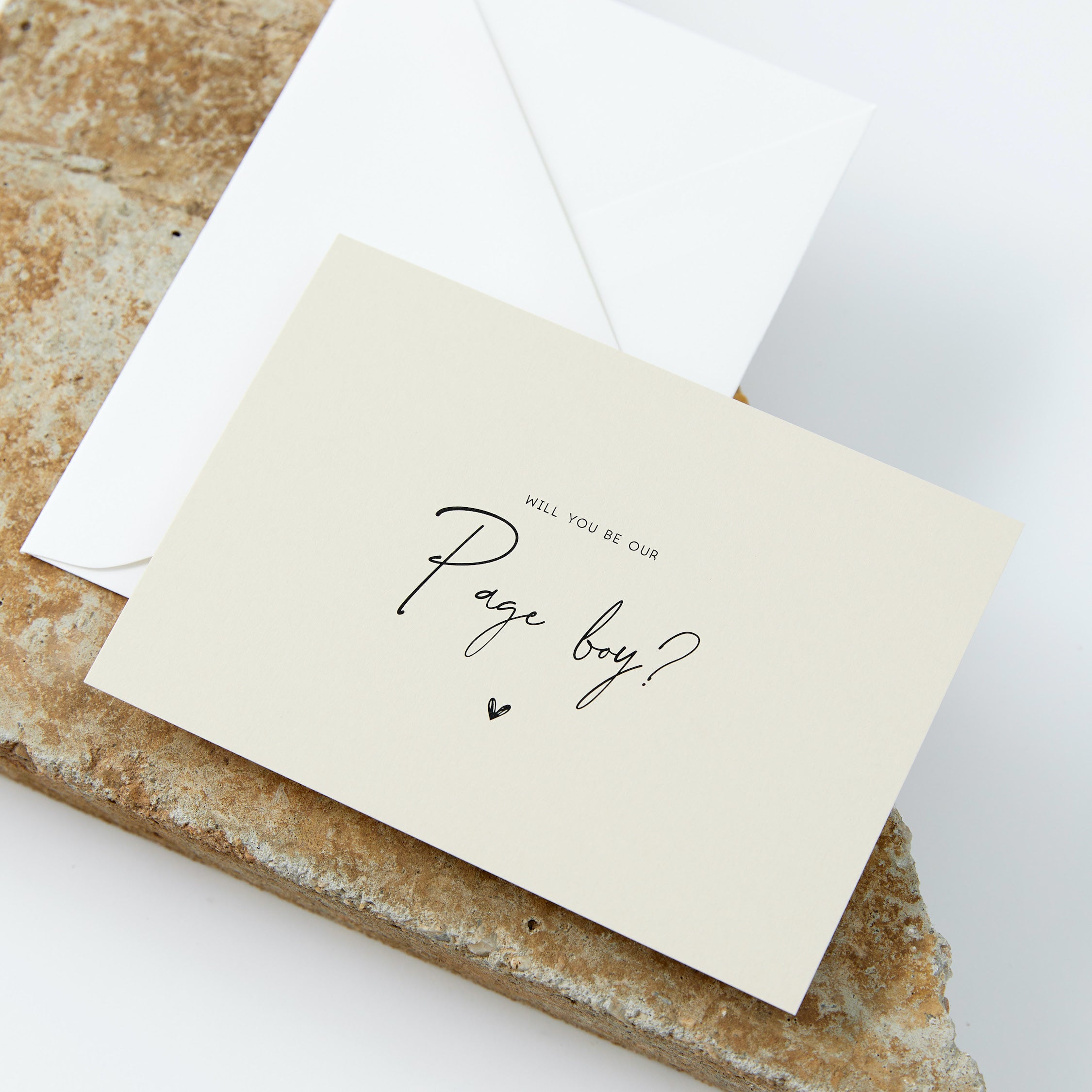 Page Boy Proposal Card - Bisque – Sea and Paper Creative Studio