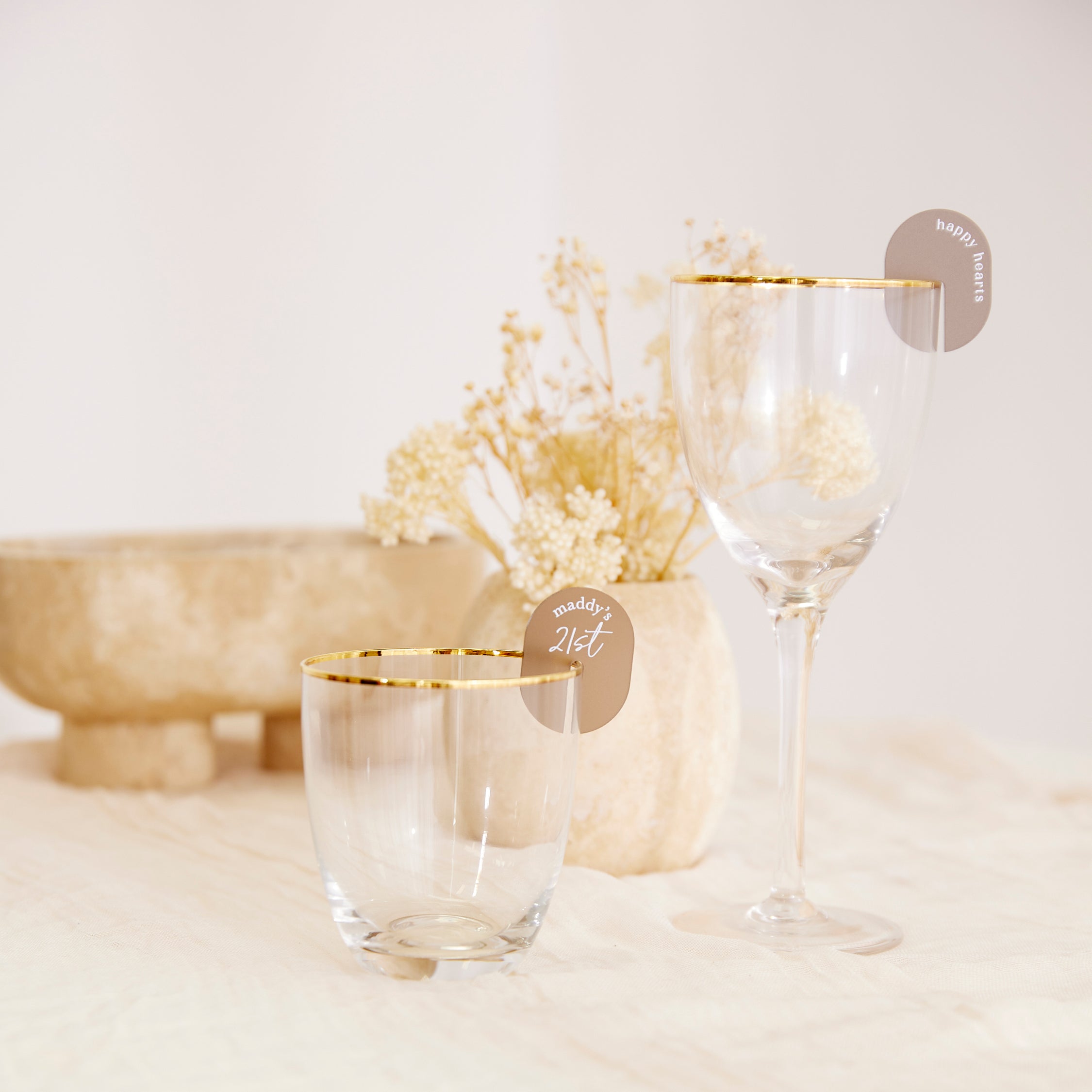 Acrylic Drink Tags - Double Arch – Sea and Paper Creative Studio