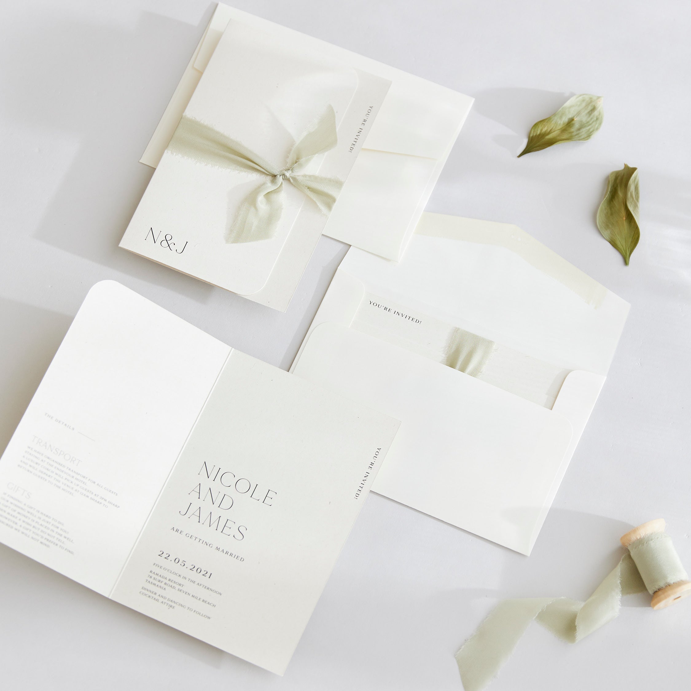 The One - Wedding Invitation Folder & Envelope – Sea and Paper Creative ...