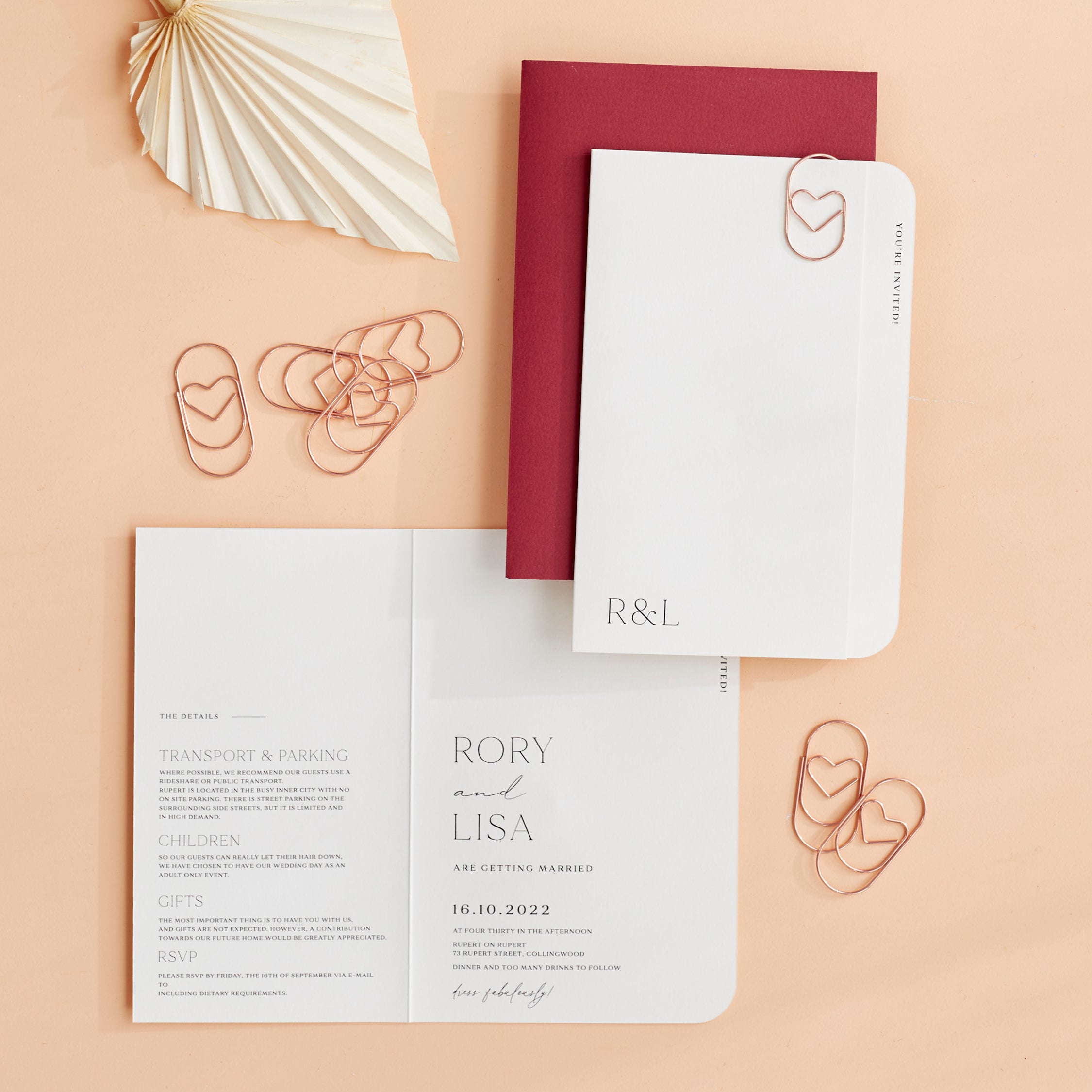 The One | Wedding Invitation Folder – Sea and Paper Creative Studio