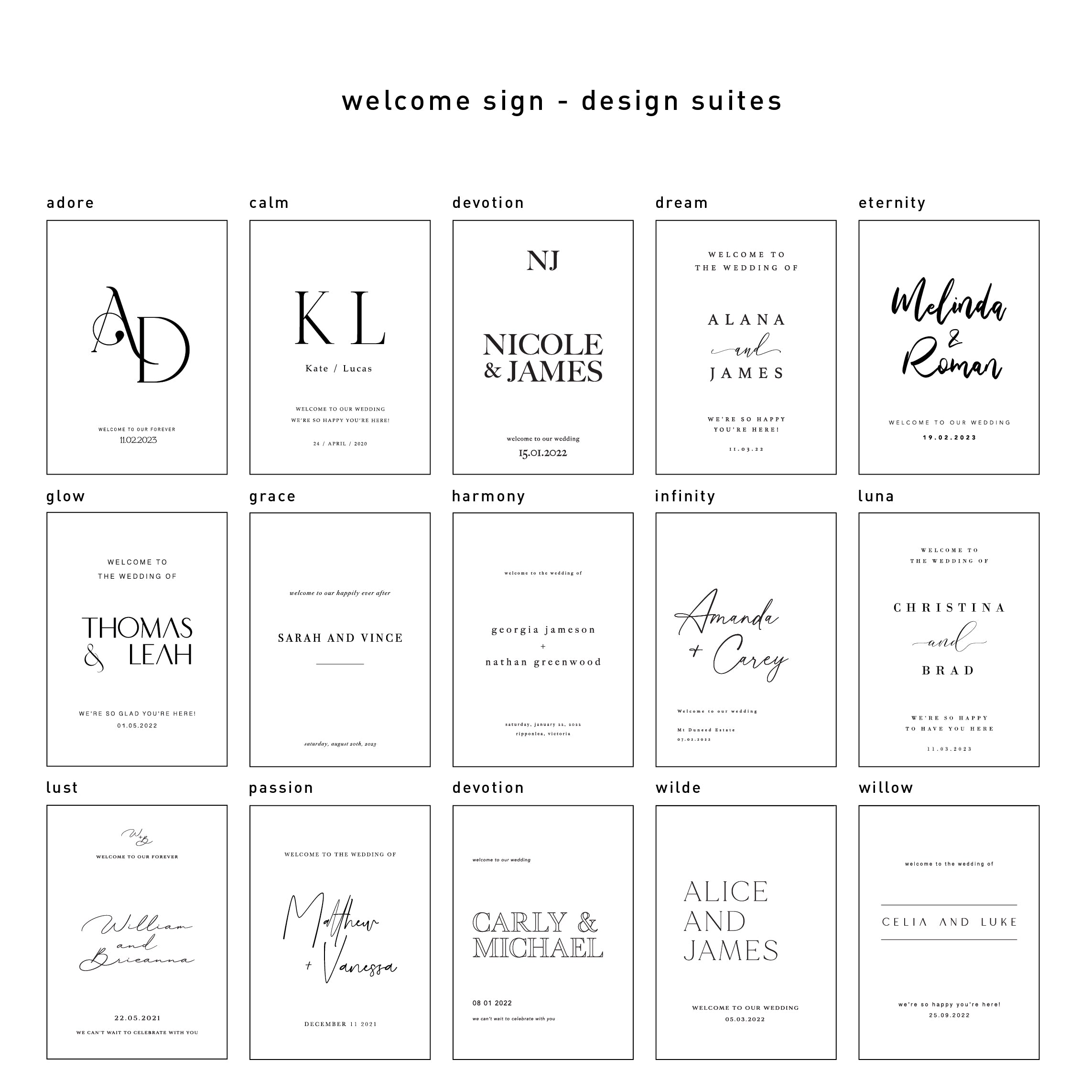 Duo Signage Bundle - Welcome Sign & Seating Chart – Sea and Paper ...