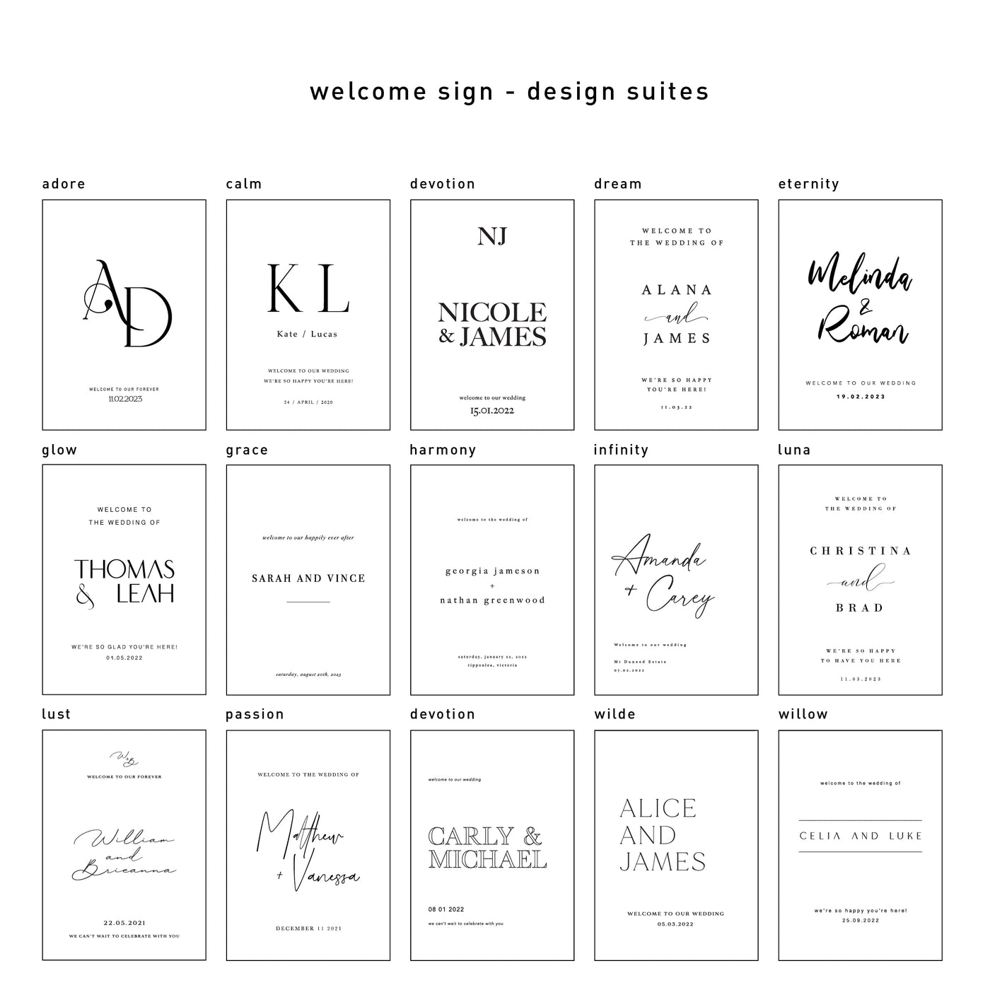 Duo Signage Bundle - Welcome Sign & Seating Chart